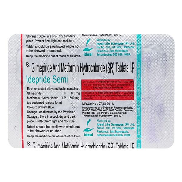 IDEPRIDE SEMI 0.5 Tablet 10's : Price, Uses, Side Effects | Netmeds