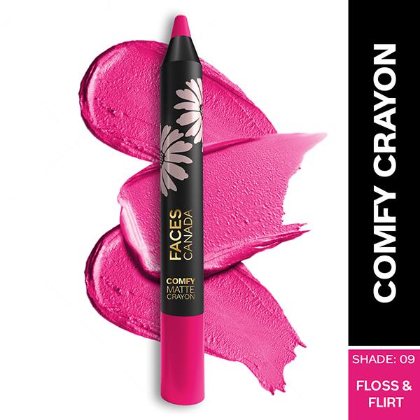 Buy Faces Canada Comfy Matte Lip Crayon - Floss & Flirt 09, 2.8gm ...