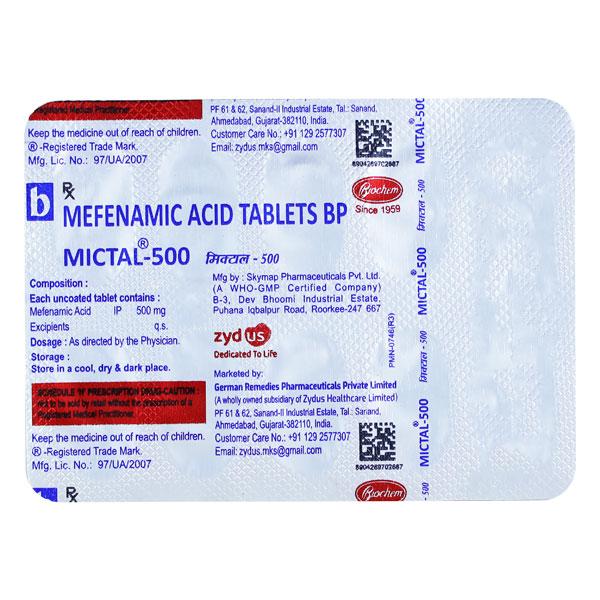 Buy MICTAL 500 Tablet 10's Online at Upto 25% OFF | Netmeds