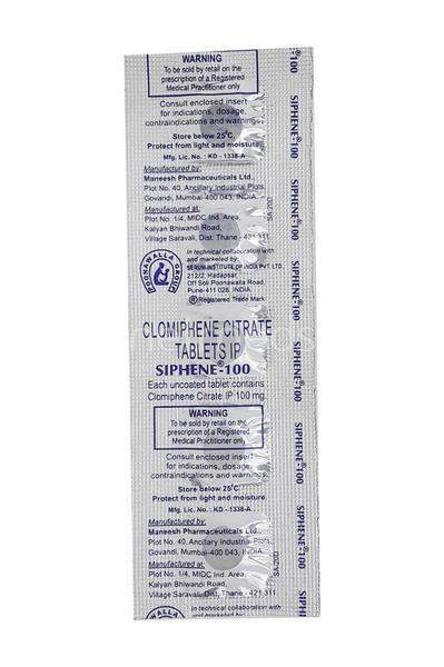 Buy Siphene 100mg Tablet 5'S Online at Upto 25% OFF | Netmeds
