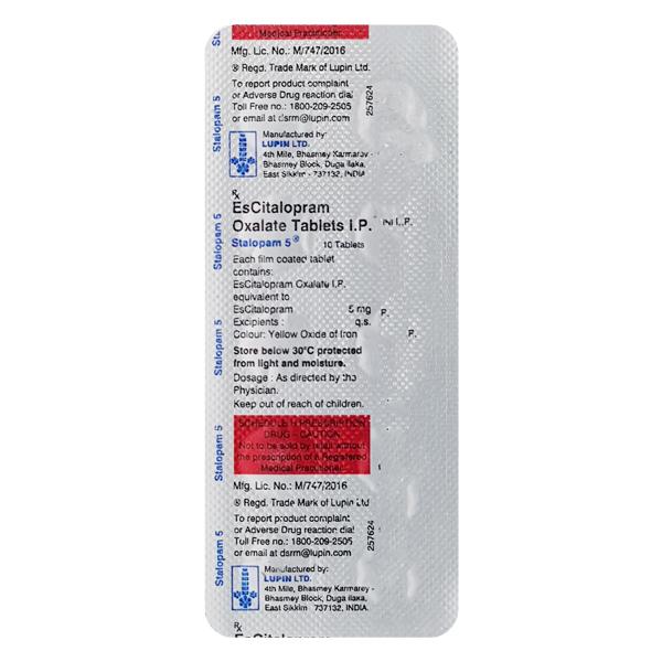 Stalopam 5mg Tablet 10'S : Price, Uses, Side Effects | Netmeds