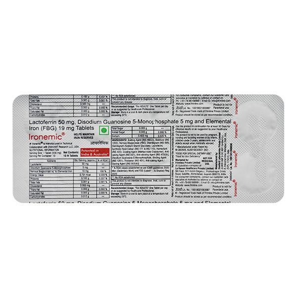 Buy IRONEMIC Tablet 10's Online at Upto 25% OFF | Netmeds