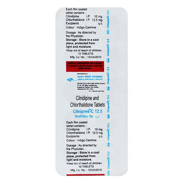 Cilnipres C 12.5mg Tablet 10'S : Price, Uses, Side Effects | Netmeds