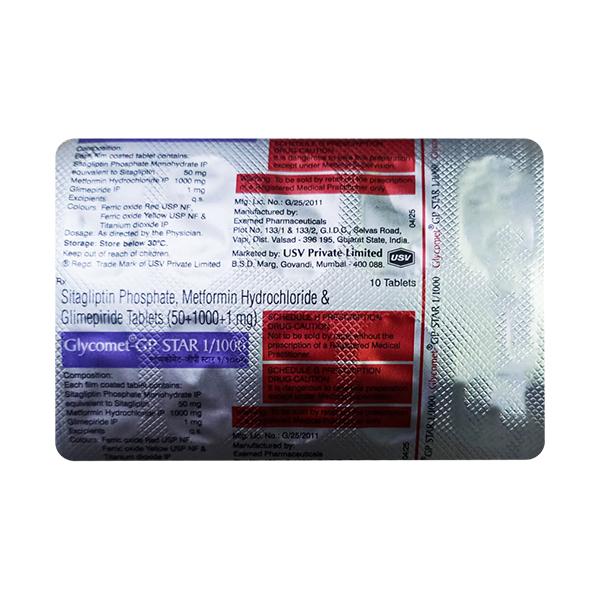 GLYCOMET GP STAR 1/1000 Tablet 10's