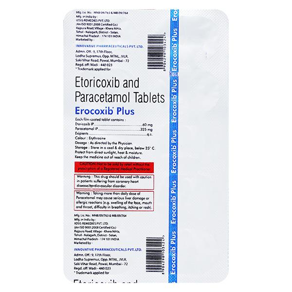 Buy EROCOXIB PLUS Tablet 10's Online at Upto 25% OFF | Netmeds