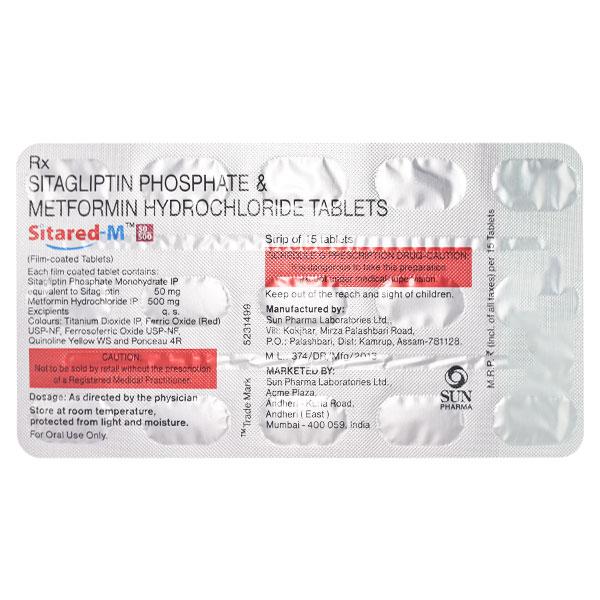 Buy SITARED M 50/500 Tablet 15's Online at Upto 25% OFF | Netmeds