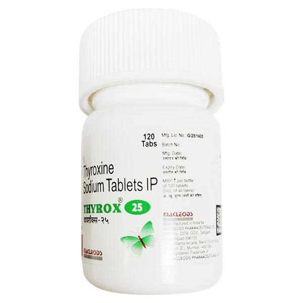 THYROX 25 Tablet 120's Price, Uses, Side effects, Substitutes | Netmeds