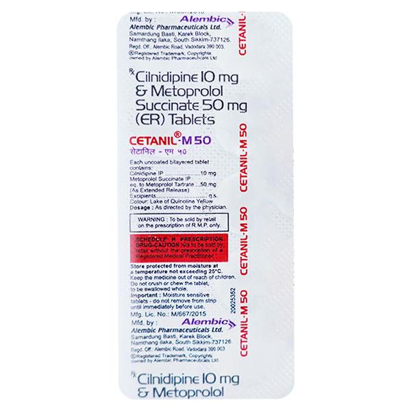 Cetanil M 50mg Tablet 10'S : Price, Uses, Side Effects | Netmeds