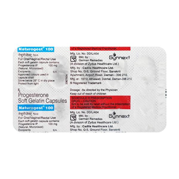 Buy Naturogest 100mg Capsule 10'S Online at Upto 25% OFF | Netmeds