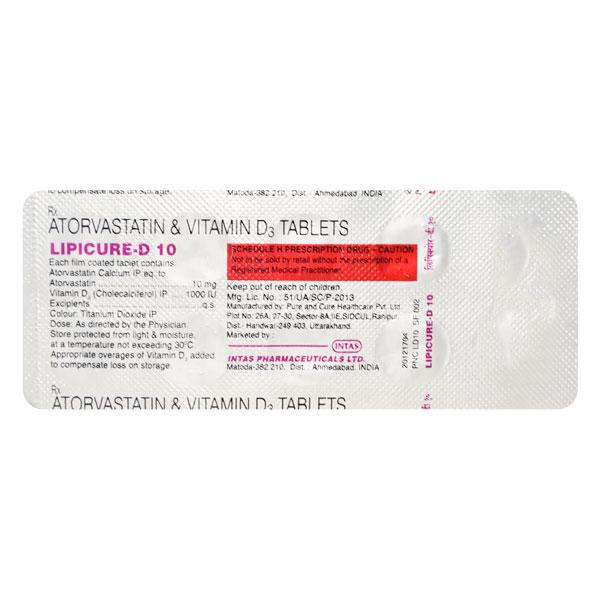 Lipicure D 10mg Tablet 10'S Price, Uses, Side effects, Substitutes ...
