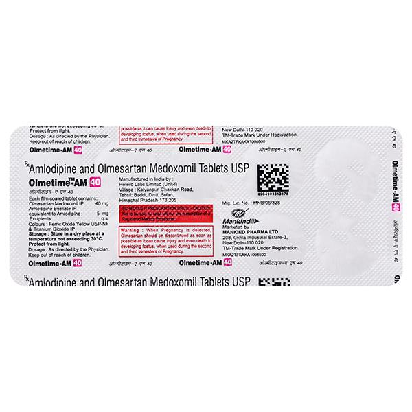 Olmetime AM 40mg Tablet 10'S : Price, Uses, Side Effects | Netmeds