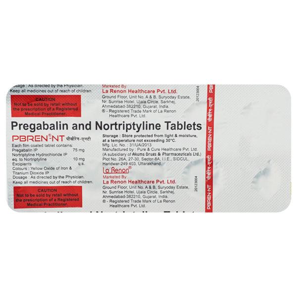 Pbren NT 75/10mg Tablet 10'S Price, Uses, Side effects, Substitutes ...