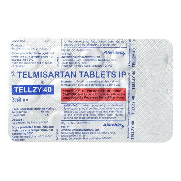 Tellzy 40mg Tablet 15'S : Price, Uses, Side Effects | Netmeds