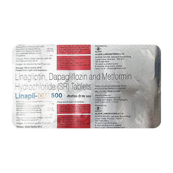 Buy LINAPIL DM 500 Tablet 10's Online | Netmeds