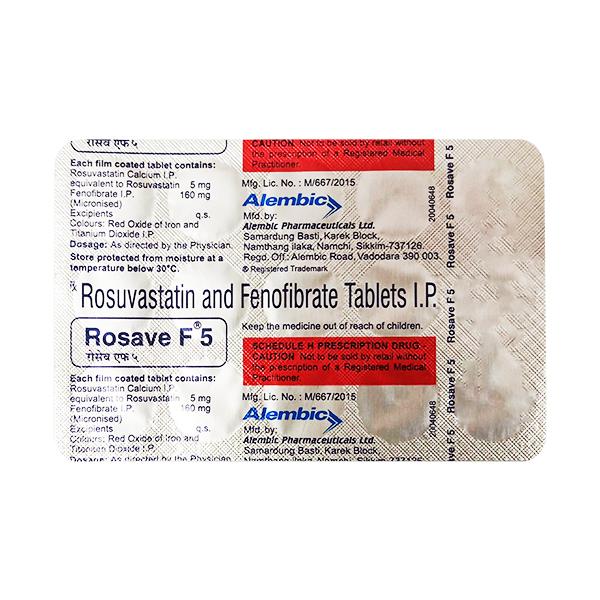Buy ROSAVE F 5 Tablet 15's Online at Upto 25% OFF | Netmeds