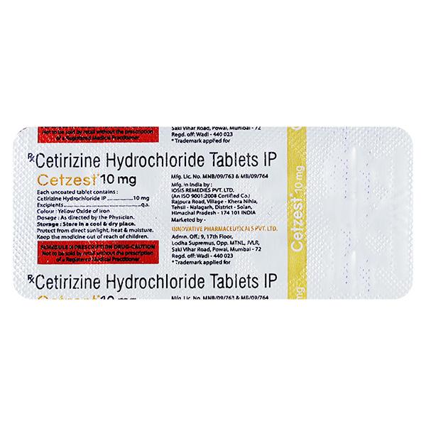 Buy CETZEST 10 Tablet 10's Online at Upto 25% OFF | Netmeds
