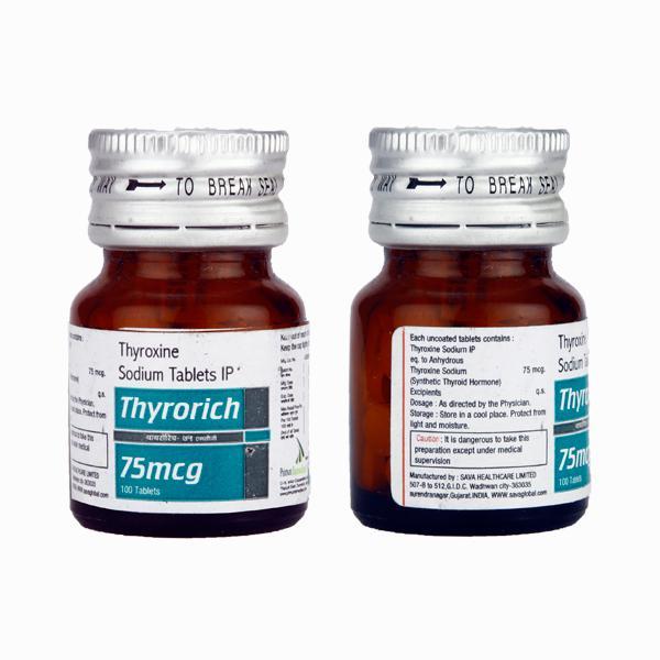 Thyrorich 75Mcg Tablet 100'S Price, Uses, Side effects, Substitutes ...