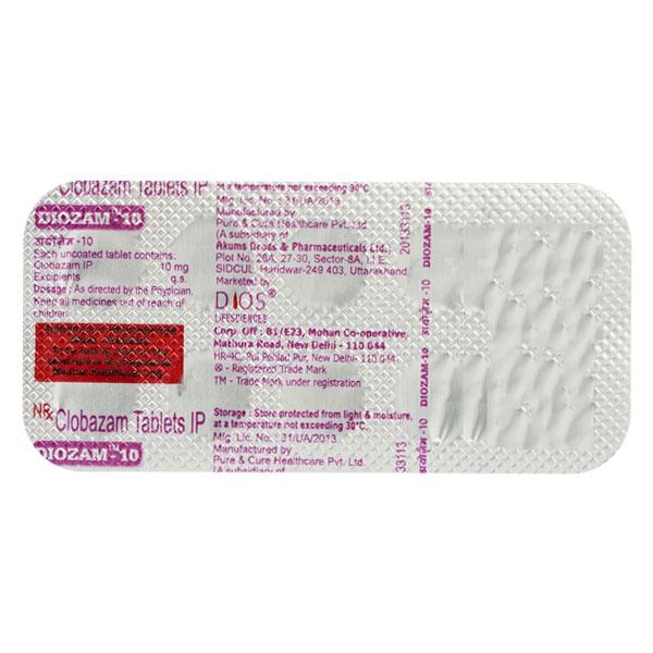 DIOZAM 10mg Tablet 10's - Price, Uses, Side Effects, and Substitutes ...
