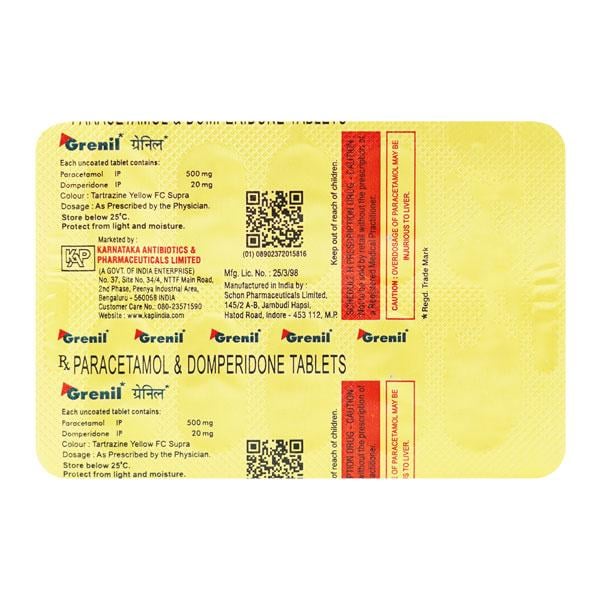 Grenil Tablet 10'S - Price, Uses, Side Effects | Netmeds
