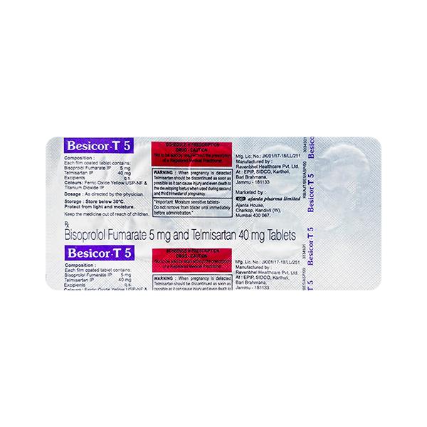 Besicor T 5mg Tablet 10'S : Uses, Side Effects, Price | Netmeds