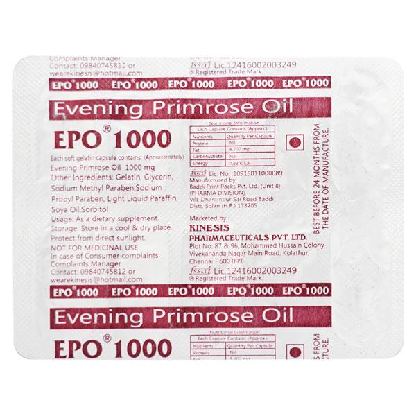 EPO 1000 Capsule 10'S : Price, Uses, Side Effects | Netmeds