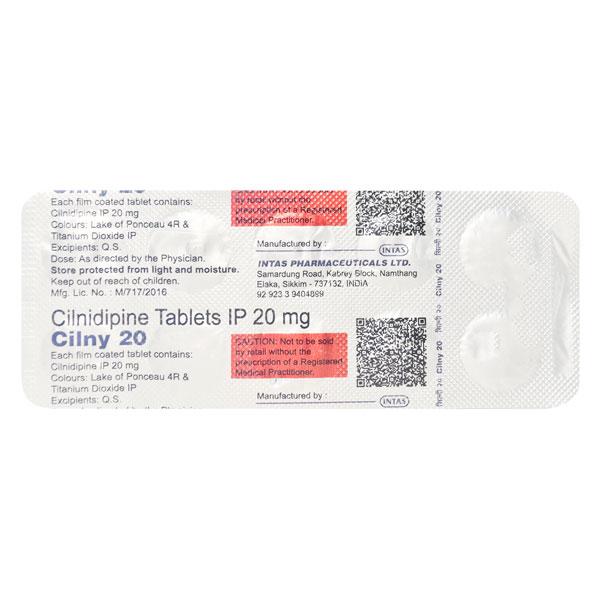 Cilny 20mg Tablet 10'S : Price, Uses, Side Effects | Netmeds