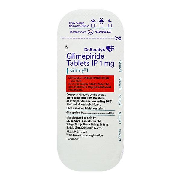 Glimy 1mg Tablet 14'S : Price, Uses, Side Effects | Netmeds