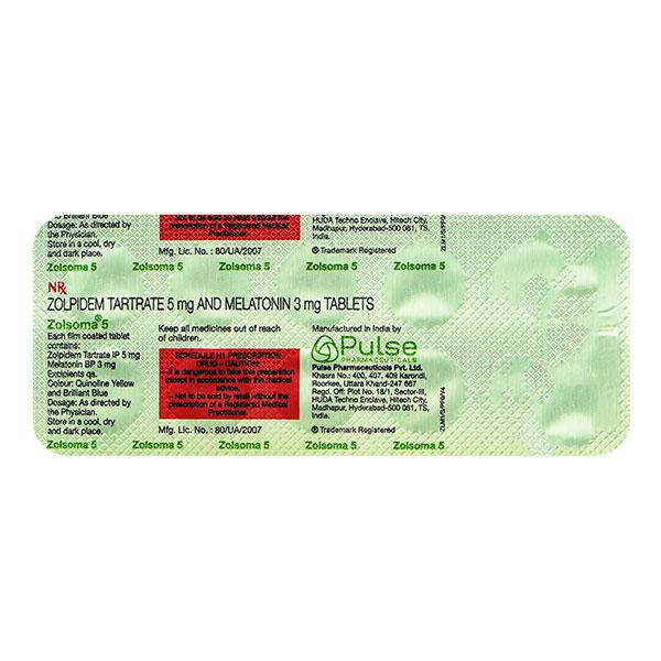 Zolsoma 5mg Tablet 10'S - Price, Uses, Side Effects, and Substitutes ...