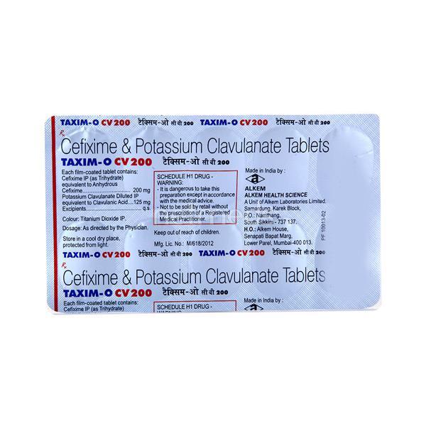 Taxim O CV 200mg Tablet 10'S : Price, Uses, Side Effects | Netmeds