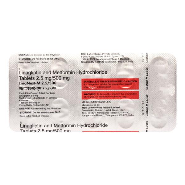 LINANEXT M 2.5/500 Tablet 10's : Price, Uses, Side Effects | Netmeds