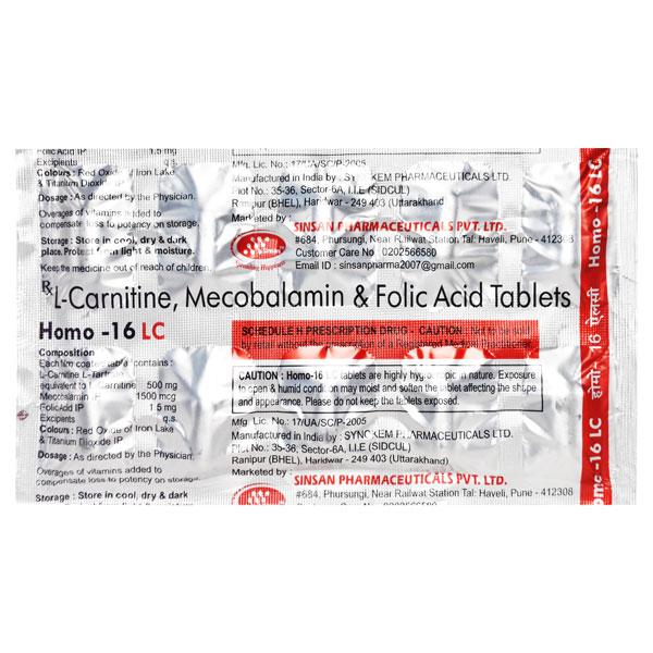 Buy HOMO 16 LC Tablet 10's Online at Upto 25% OFF | Netmeds