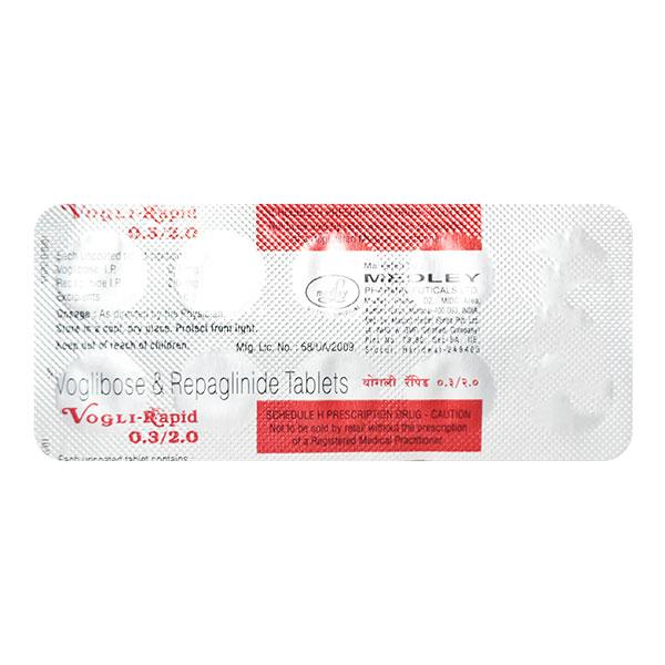 VOGLI RAPID 0.3/2 Tablet 10's : Price, Uses, Side Effects | Netmeds