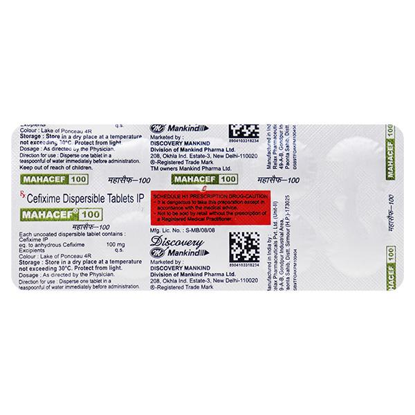 Mahacef 100mg Tablet 10'S Price, Uses, Side effects, Substitutes | Netmeds