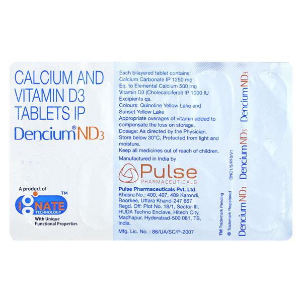 Buy DENCIUM ND3 Tablet 10's Online at Upto 25% OFF | Netmeds