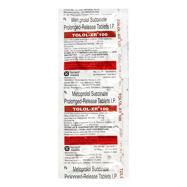 Tolol XR 100mg Tablet 10'S : Price, Uses, Side Effects | Netmeds