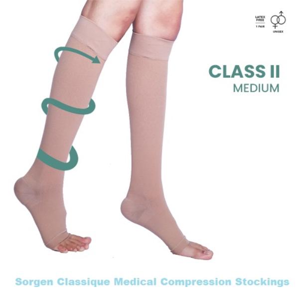 Sorgen Classique Medical Compression Stockings Class 2 Knee Length ...