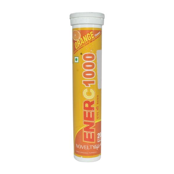 Enerc 1000 Orange Flavour Effervescent Tablet 20'S Price, Uses, Side ...