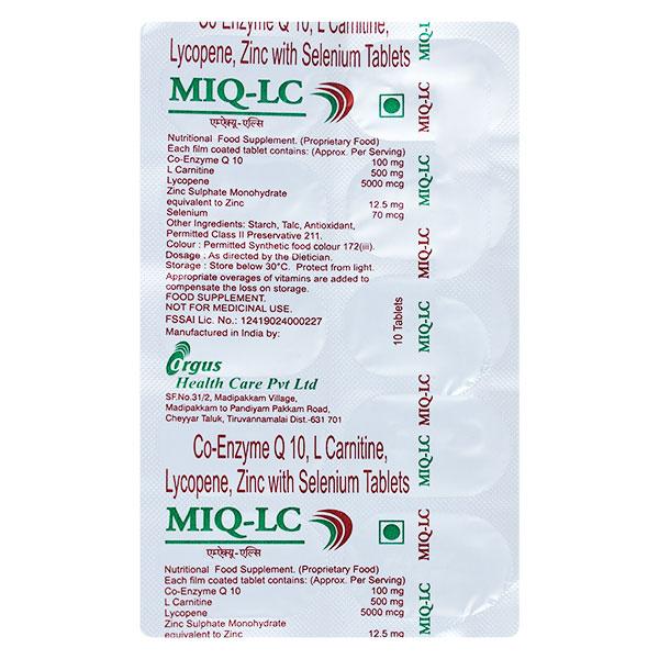 Buy MIQ LC Tablet 10's Online at Upto 25% OFF | Netmeds