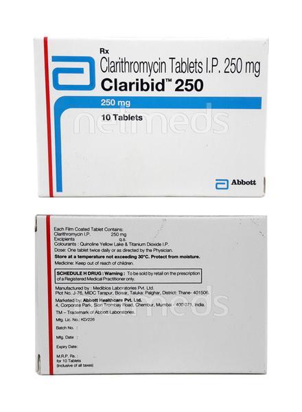 Buy Claribid 250mg Tablet 10'S Online at Upto 25% OFF | Netmeds