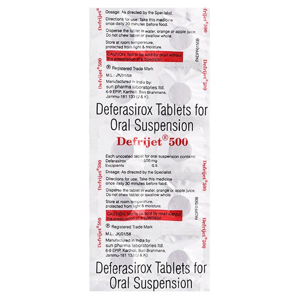 Buy Defrijet 500mg Tablet 10'S Online at Upto 25% OFF | Netmeds