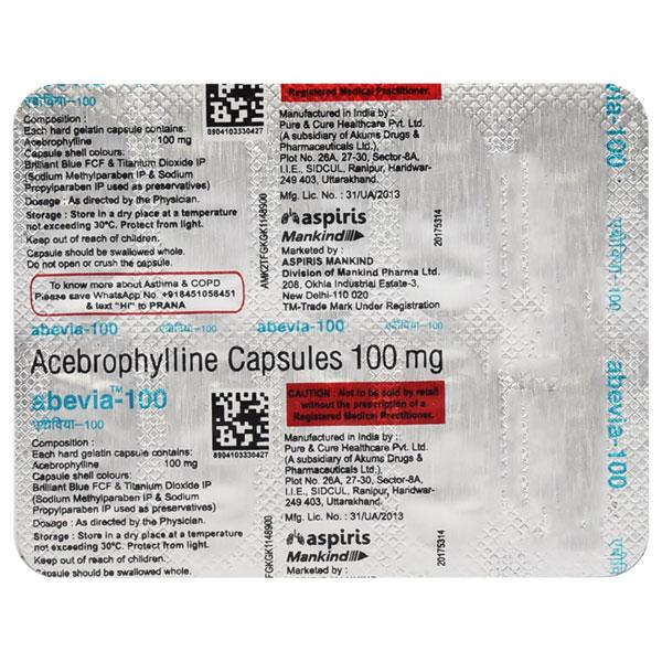 Buy ABEVIA 100 Capsule 10's Online at Upto 25% OFF | Netmeds