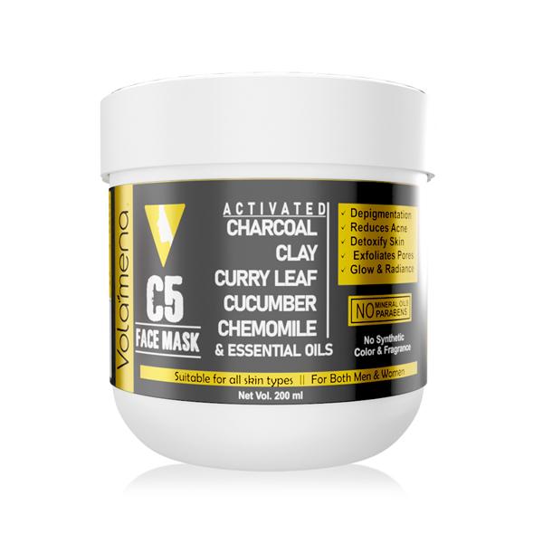Buy Volamena Activated Charcoal C5 Face Mask 200 ml Online at Best ...
