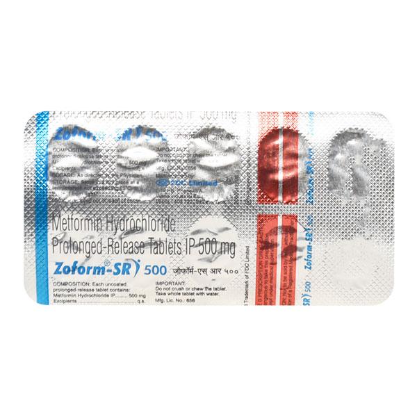 Zoform SR 500mg Tablet 10'S : Price, Uses, Side Effects | Netmeds