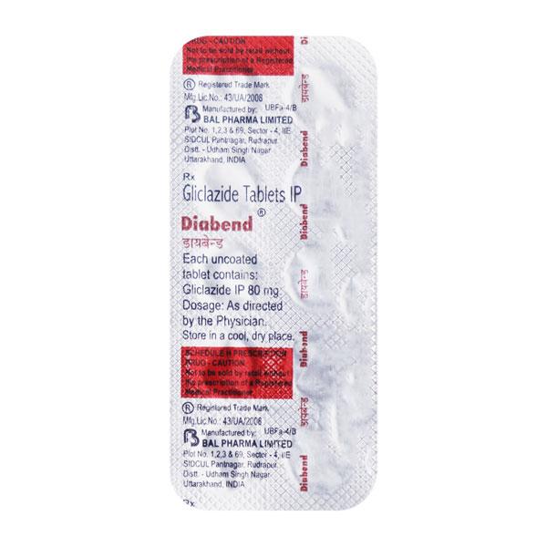 Diabend 80mg Tablet 10'S : Price, Uses, Side Effects | Netmeds