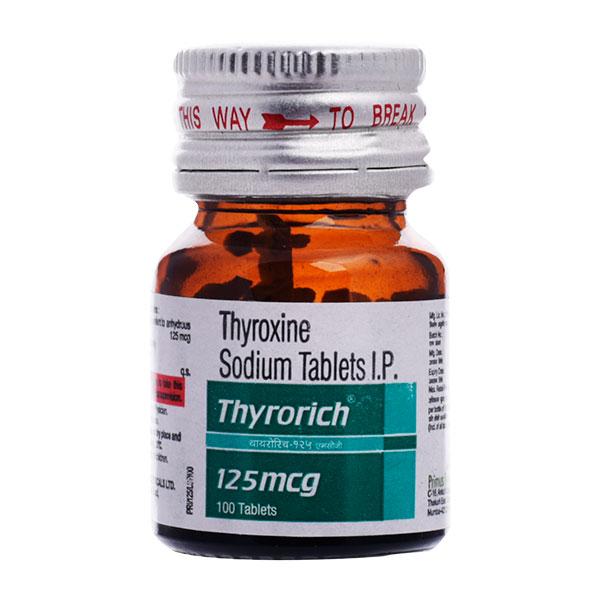 THYRORICH 125MCG TABLET 100'S Price, Uses, Side effects, Substitutes ...