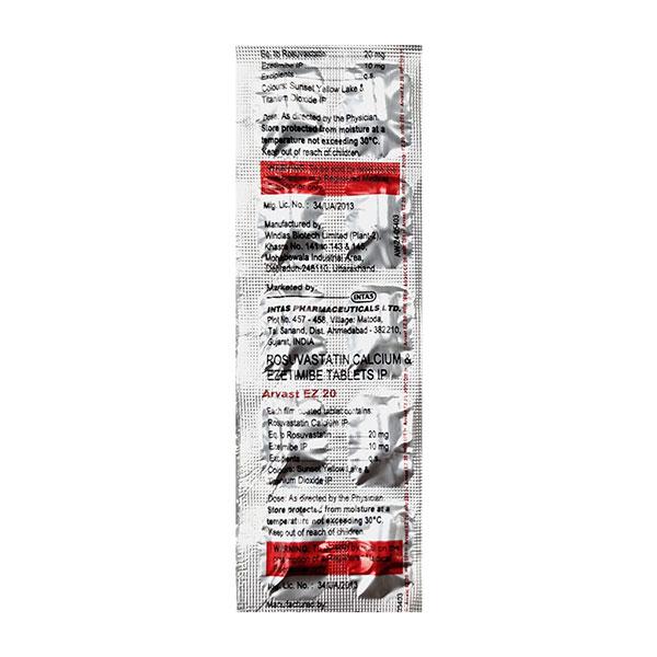 Buy ARVAST EZ 20 Tablet 10's Online | Netmeds
