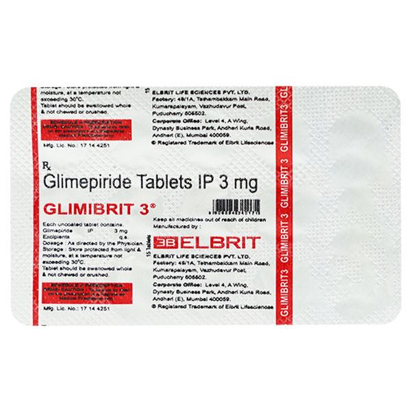 GLIMIBRIT 3 Tablet 15's : Price, Uses, Side Effects | Netmeds