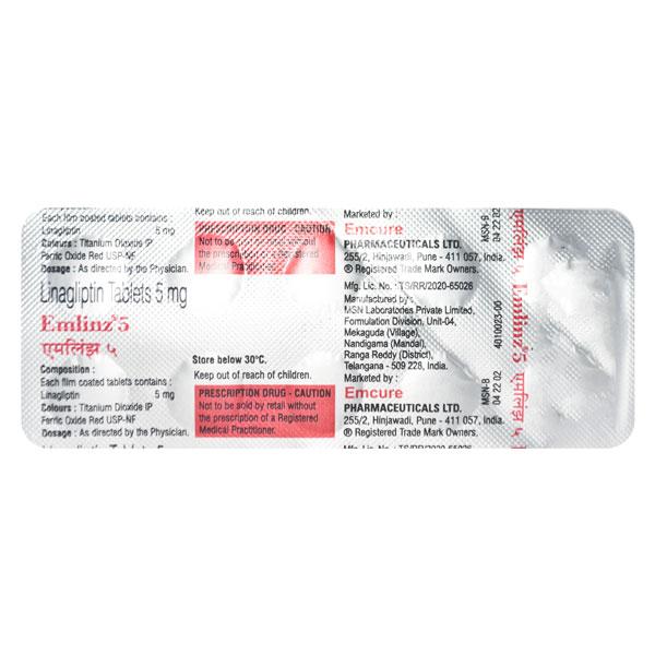 EMLINZ 5 Tablet 10's : Price, Uses, Side Effects | Netmeds