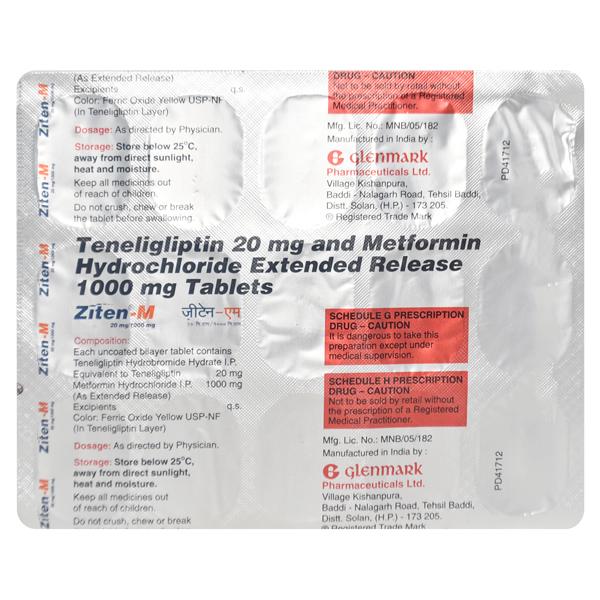 Ziten M 20/1000mg Tablet 15'S - Price, Uses, Side Effects | Netmeds