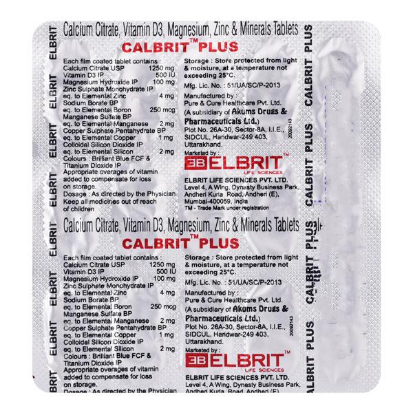 Buy Calbrit Plus Tablet 15'S Online at Upto 25% OFF | Netmeds